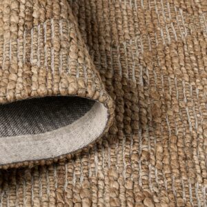 TOWN & COUNTRY TERRA Sol Interwoven Diamond Hand-Knotted Flatwoven 100% Natural Jute Runner Area Rug, Natural, 2'5"x7"