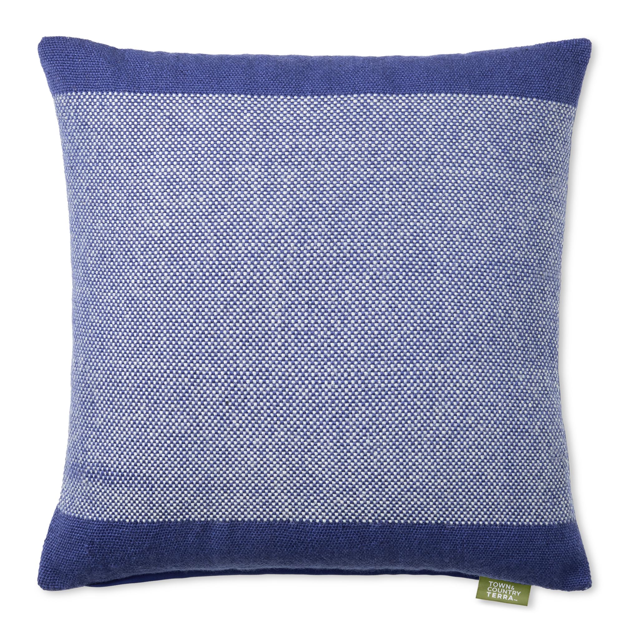 TOWN & COUNTRY TERRA Alara Indoor/Outdoor Decorative Pillow, 20"x20", Blue/Ivory