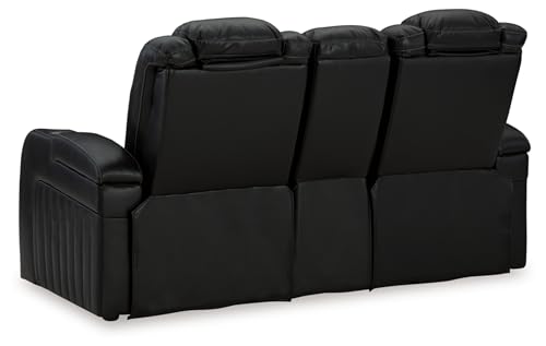 Signature Design by Ashley Caveman Den Power Reclining Loveseat with Console Love Seats, 75" W x 42" D x 42" H, Black