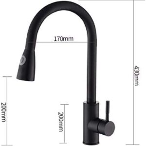 REPLYSAT 304 Stainless Steel Kitchen Mixer Black Color Sweater, Kitchen and Bath Hot and Cold Water Sink Sink Fengong