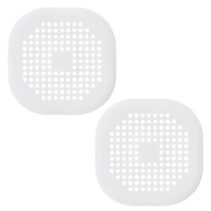 dispra shower drain hair catcher, silicone drain protector, durable silicone hair stopper, shower drain covers, easy to install and clean, bathtub drain cover for kitchen bathroom, white/grey