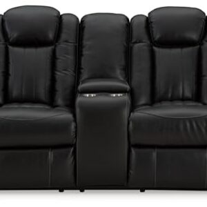 Signature Design by Ashley Caveman Den Power Reclining Loveseat with Console Love Seats, 75" W x 42" D x 42" H, Black