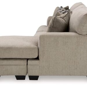 Signature Design by Ashley Stonemeade Casual Right-Arm Facing Sofa Chaise with 4 Toss Pillows, Light Brown