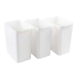 lasbily 4.5 gallon 3 pack plastic rectangular wastebasket, white slim trash can