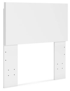 signature design by ashley onita contemporary adjustable height panel headboard for bedroom, twin, white