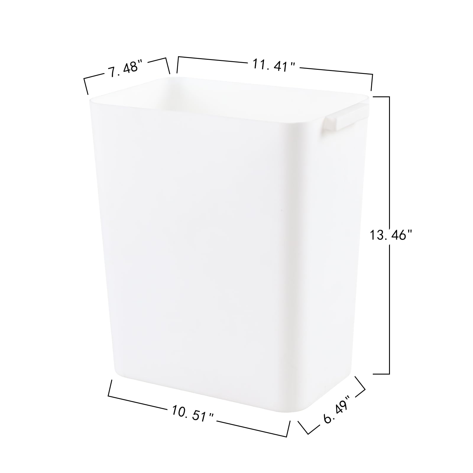 Lasbily 4.5 Gallon 3 Pack Plastic Rectangular Wastebasket, White Slim Trash Can