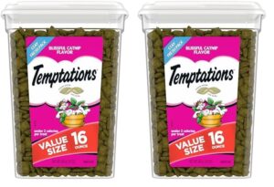 temptations classic crunchy and soft cat treats blissful catnip flavor, 16 ounce (pack of 2)