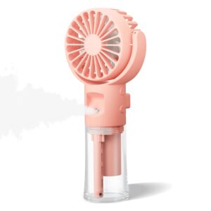 ajijing mini portable fan, cooling misting fan, 4 speeds small handheld fan, usb rechargeable pocket fan [14-32 working hours], summer/outdoor/concerts, gifts for women (pink)