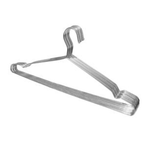 extra wide wire hangers for plus size clothes, 19 inch stainless steel plus size hangers ideal for xl, xxl shirts, coats, dresses, etc. silver. 10pk.