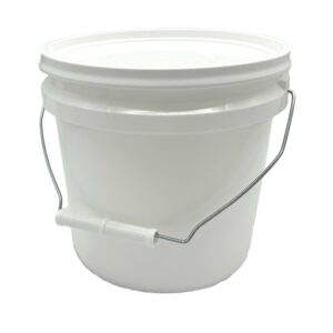 rocky mountain goods 1 gallon bucket with lid and handle - water tight paint pail - multi use utility bucket - durable saturn rings leak-proof lid - thick uniform walls for stacking strength