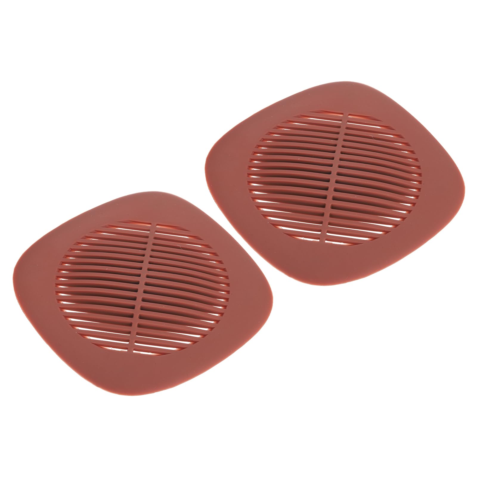 uxcell Hair Drain Catcher, 5.51inch Silicone Convex Tub Drain Covers Drain Protector with Handle Suction Cup for Kitchen Bathroom Balcony, Red 2Pcs