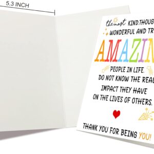 ONECHI Cute Thank You Card for Best Friend Bestie, Appreciation Card for Teacher Boss Coworker Doctor, Sweet Friendship Card for Him Her, Thank You for Being You