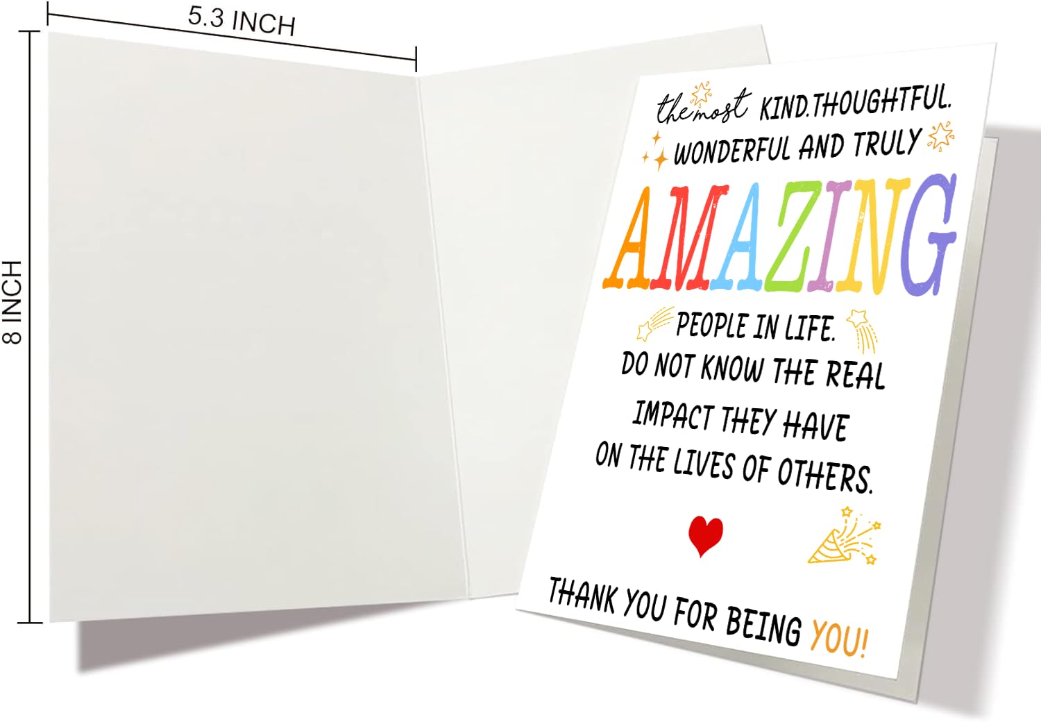 ONECHI Cute Thank You Card for Best Friend Bestie, Appreciation Card for Teacher Boss Coworker Doctor, Sweet Friendship Card for Him Her, Thank You for Being You