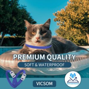 VICSOM 4 Pack Cat Flea Collar - Adjustable, Waterproof Flea and Tick Prevention for Cats and Kittens - 32 Months Protection - Flea and Tick Treatment - Blue