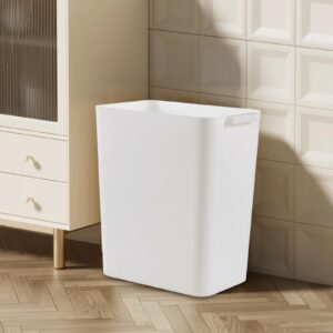 Lasbily 4.5 Gallon 3 Pack Plastic Rectangular Wastebasket, White Slim Trash Can