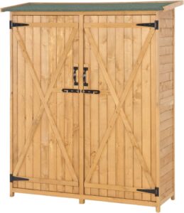 vingli outdoor wood storage shed with lockable design, extra large capacity outside cabinet tool shed with shelves, garden sheds & outdoor storage made with waterproof roof for garden, yard, lawn