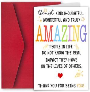 onechi cute thank you card for best friend bestie, appreciation card for teacher boss coworker doctor, sweet friendship card for him her, thank you for being you