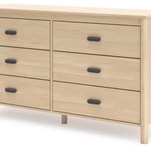 Signature Design by Ashley Cabinella Casual 6-Drawer Dresser with Safety Stop, Light Brown