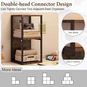 QIALINO Storage Cube with Wheels Can be Connected in Pairs, Single Storage Shelve Suitable for Closet Shelves, Corner Shelf, Bookcase, Display Shelf (Rustic Brown, 10.39 * 10.39"-2 Boards)