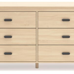 Signature Design by Ashley Cabinella Casual 6-Drawer Dresser with Safety Stop, Light Brown