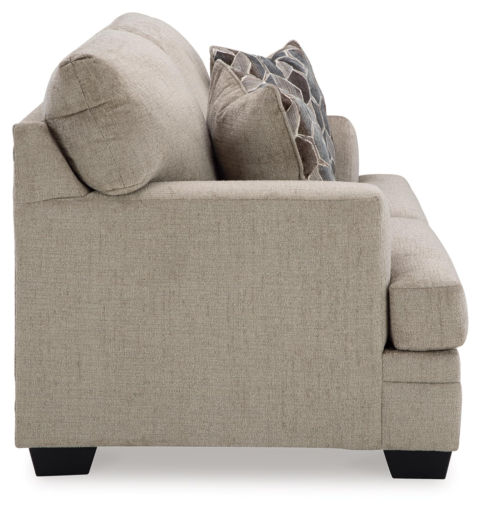 Signature Design by Ashley Stonemeade Casual Loveseat with 2 Toss Pillows, Light Brown