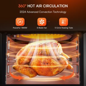 Nuwave Brio 15.5Qt 10-IN-1 Air Fryer Rotisserie Oven, XL Family Size, Even & Crisp AirFry, Reheat, Roast, Dehydrate for Quick Meals, 50°-425°F Control, 100 Presets & 50 Memory, Dishwasher-Safe, 1800W