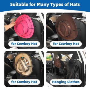 JINSIMAIER 2 Pack Hat Rack,Car Hat Holder,Cowboy Hat Holder for Trucks SUV,Cowboy Hat Holder, Hat Holder Car Clothes Hanger, Be Applicable Truck SUV Hard Hat Holder,Truck Seat Car Accessories, Black