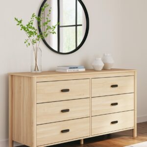 Signature Design by Ashley Cabinella Casual 6-Drawer Dresser with Safety Stop, Light Brown