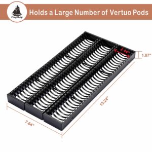 FlagShip Vertuo Pod Drawer Insert for Counter,Nespresso Pod Holder DIY Magnetic Connect Black Metal(3 Packs)