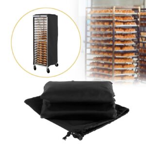 Generic Pan Rack Cover,Baker Rack Cover,23''x28''x64'' Waterproof Oxford Cloth,High Density Bakery Single Rack Cover for Restaurant, black, 59×72×163cm