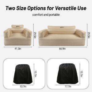 喜马拉雅 Inflatable Couch for Camping Inflatable Sofa with 120V Electric Air Pump -1000D Oxford -3-Layer Design -880lb Weight Capacity Camping Accessories (Double)