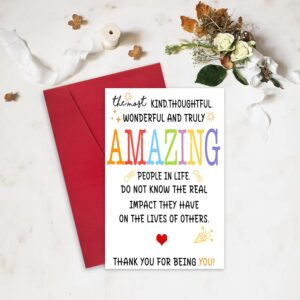 ONECHI Cute Thank You Card for Best Friend Bestie, Appreciation Card for Teacher Boss Coworker Doctor, Sweet Friendship Card for Him Her, Thank You for Being You