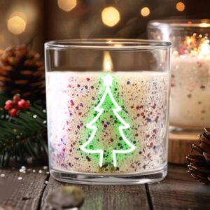 moasitn christmas candles with led light, christmas scented candle soy candles for home & winter holiday decor, christmas candles gift for women and men (9oz)