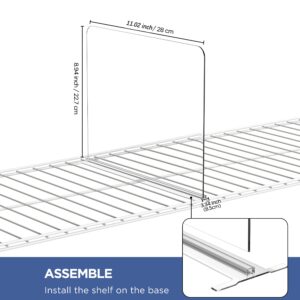 HBlife 6 Pack Acrylic Wire Shelf Dividers, Clear Closet Shelf for Wire Closet, Closet Separator for Shelves Bedroom Sweater Organizer for Closet, Easy to Install