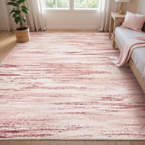 tchdio pink rug-5x7 area rugs for living room, ultra soft washable rugs for bedroom non slip nursery rug, kids rug playroom carpet for bedroom, pink