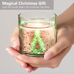 Moasitn Christmas Candles with Led Light, Christmas Scented Candle Soy Candles for Home & Winter Holiday Decor, Christmas Candles Gift for Women and Men (9oz)