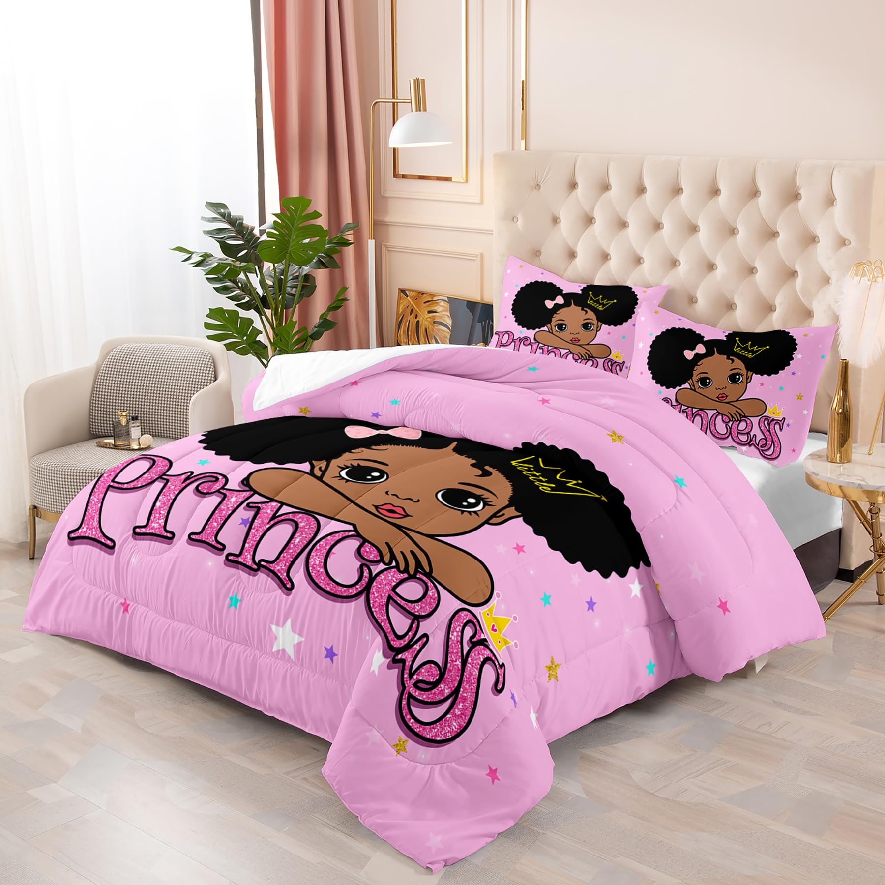 Tuzaovy black bedroom set King size,King size bedding sets for girls pink,pink and black King comforter set for girls,black girl comforter set,kawaii bedding King comforter,paris bedroom comforter set