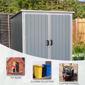 Senyuzhilan 5x3ft Resin Outdoor Storage Shed, Tool Shed Storage House with Lockable Doors for Patio Backyard Garden Lawn, Perfect to Store Patio Furniture, Grey