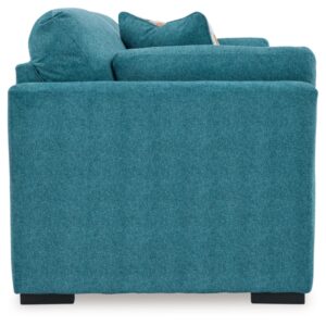 Signature Design by Ashley Keerwick Scandinavian Sofa with 4 Toss Pillows, Blue