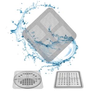 50pcs pack 2024 new 4" x 4" disposable shower drain cover hair catcher, drain mesh stickers for bathroom washbasin bathtub kitchen sink for human and pet hair