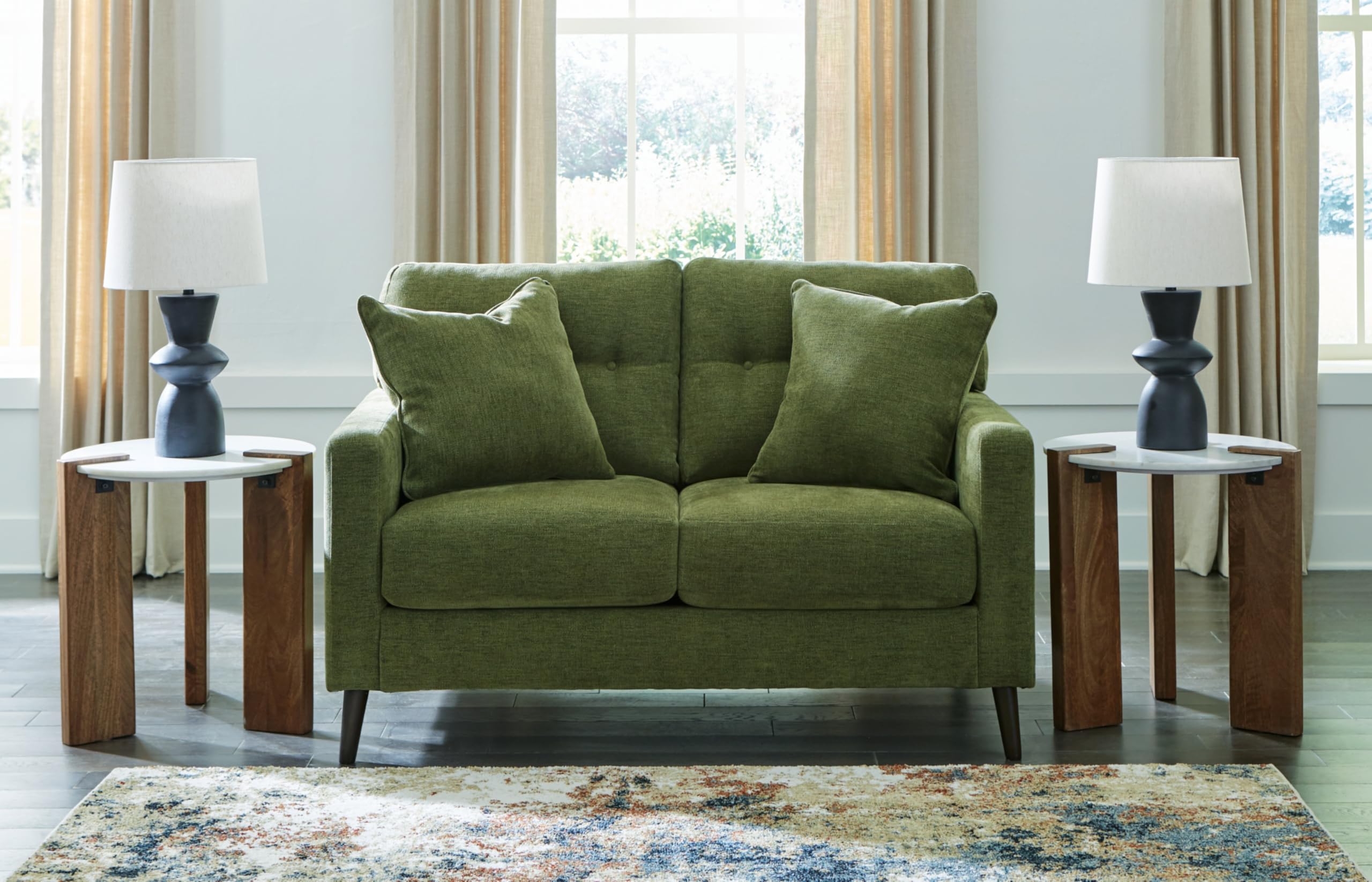 Signature Design by Ashley Bixler Loveseat Love Seats, 57" W x 38" D x 37" H, Green