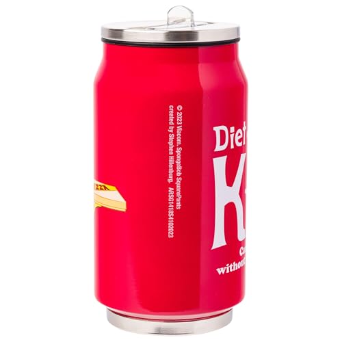 Silver Buffalo Spongebob Squarepants “Diet Dr. Kelp” Stainless Steel Double Wall Can Shape Cup, 11.8 Ounces