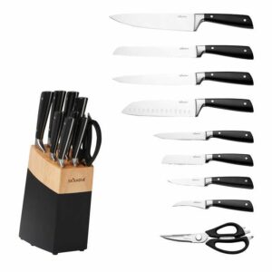 skandia constract 10-piece knife block set, medium, silver