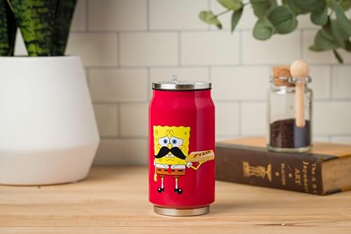 Silver Buffalo Spongebob Squarepants “Diet Dr. Kelp” Stainless Steel Double Wall Can Shape Cup, 11.8 Ounces