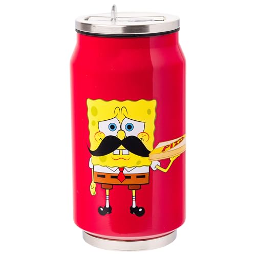 Silver Buffalo Spongebob Squarepants “Diet Dr. Kelp” Stainless Steel Double Wall Can Shape Cup, 11.8 Ounces