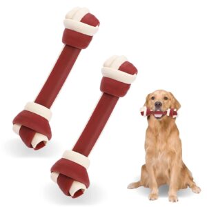 urbanx rawhide free dog bones, 8" real chicken wrapped dog chew bones for great pyrenees and other large working dogs training treats - 2 count