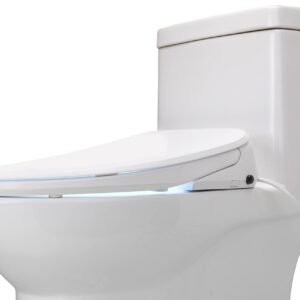 ALPHA BIDET JX2 Elongated Bidet Toilet Seat Bundle with UX Pearl Elongated Bidet Toilet Seat, Endless Warm Water, LED Nightlight, Stainless Steel Nozzle