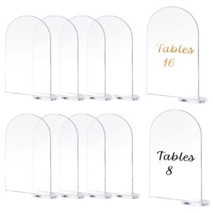 10 sets arch acrylic table sign clear arch acrylic sign with stand 3.7 x 5.6 inch blank diy acrylic arch sign blank wedding table signs for wedding table numbers menu signs bar list sign