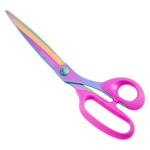 fabric scissors stainless steel multi-purpose scissors with professional titanium coating forfor cutting clothes leather sewing home and office, 10 in.