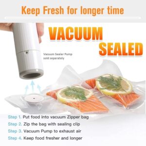 Vacuum Seal Bags for Food, Reusable Freezer Vacuum Storage Bags, Vacuum Food Saver Bags for Vacuum Sealer Hand held | Enhanced Air Valve, Easy Vacuum, Less Waste, Keep Fresh (20pcs pack)